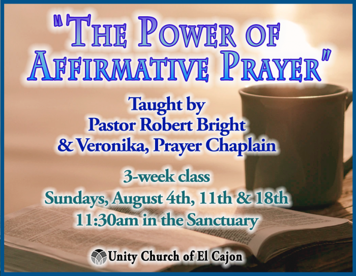 The Power of Affirmative Prayer | Unity Church of El Cajon